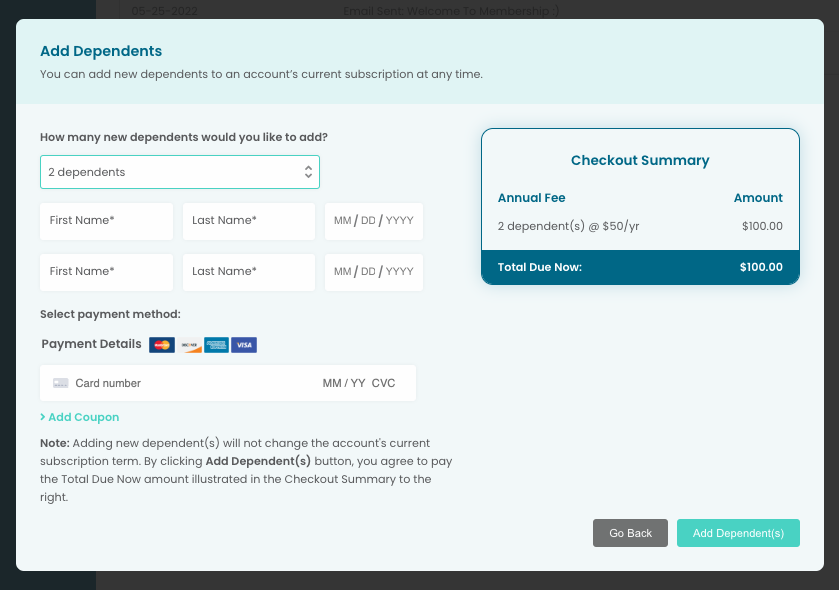 Manage Accounts – Membersy